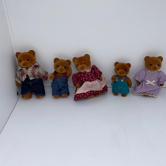 Toys | Vintage Flocked Bear Family | Poshmark